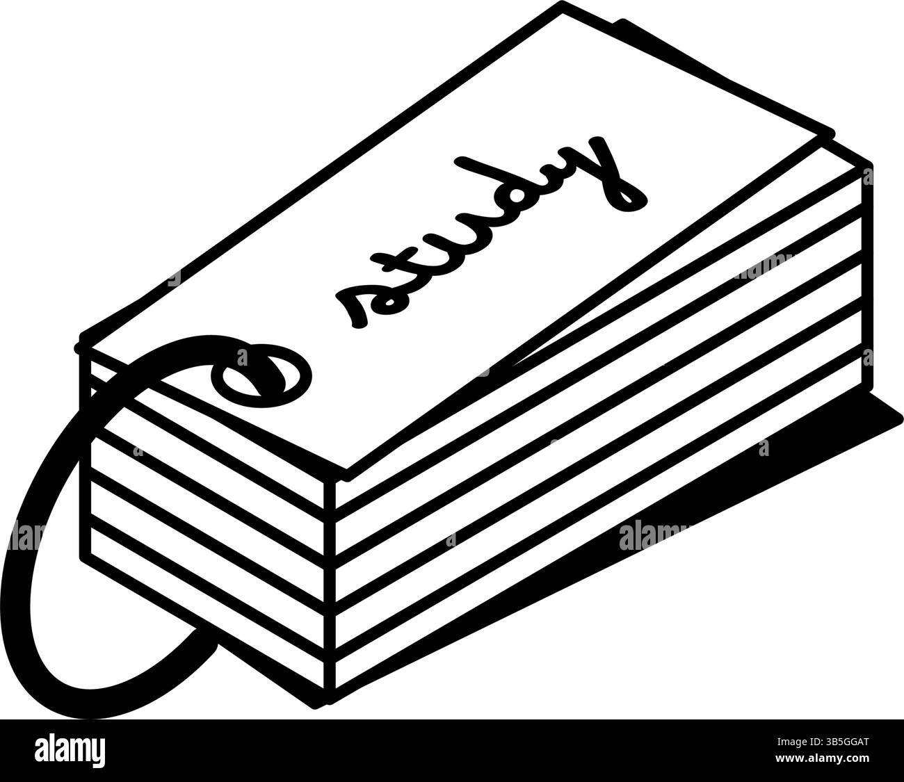 Simple line drawing icon of an English learning vocabulary book ...