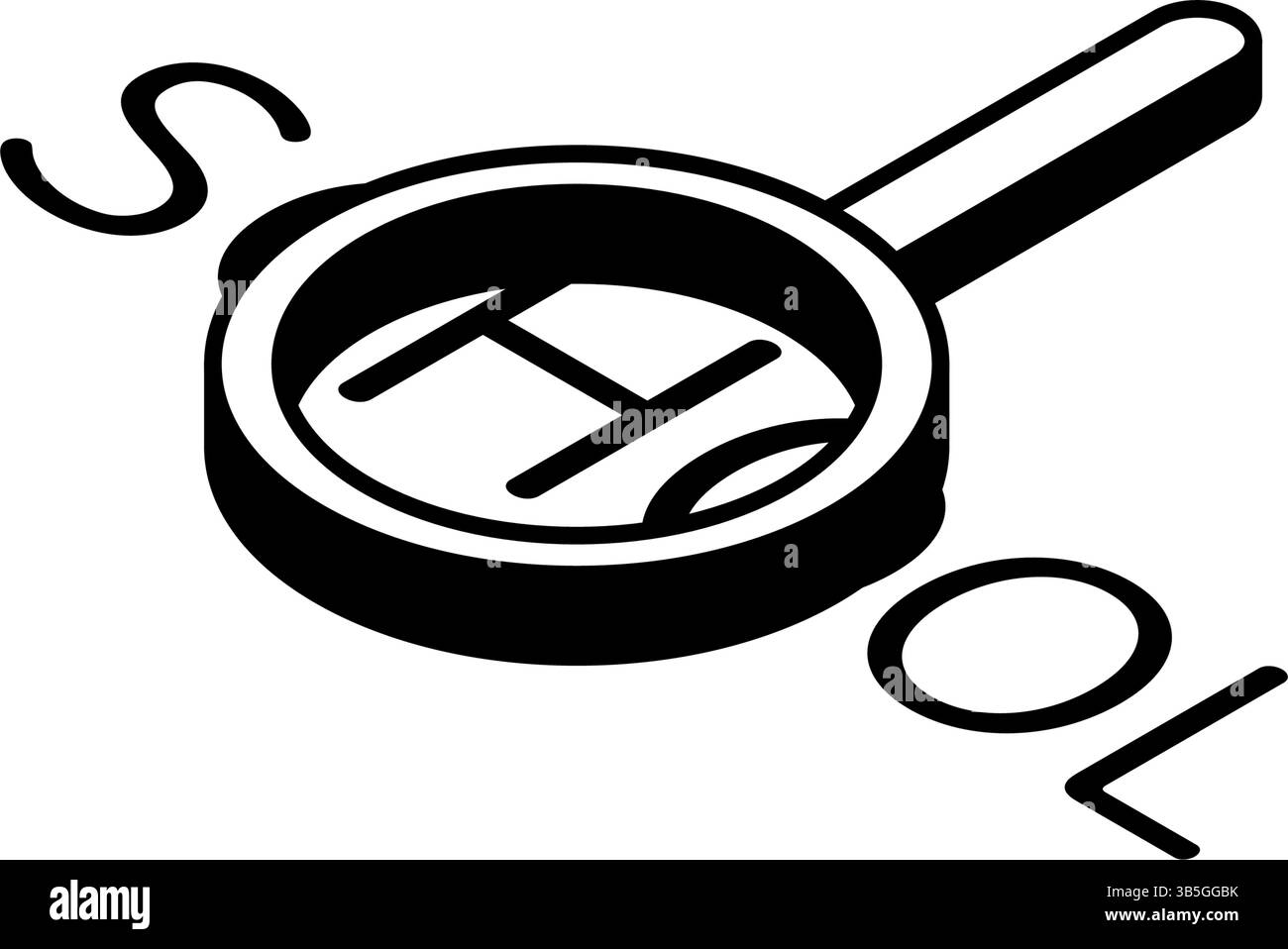 Simple line drawing icon of school search, isometric illustration ...