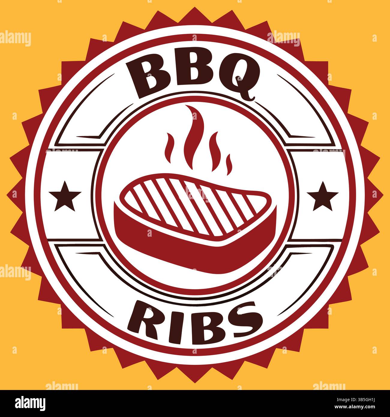 Delicious BBQ Ribs Logo Design Stock Vector Image & Art - Alamy