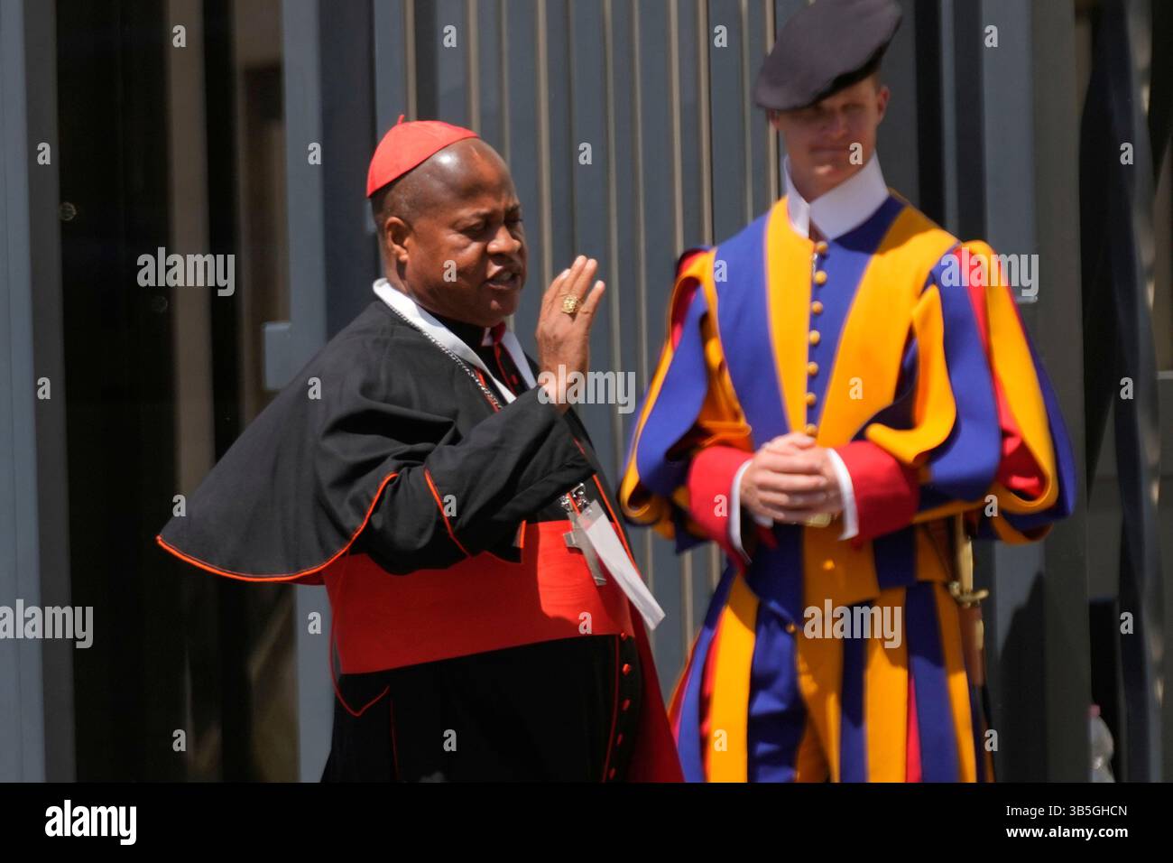 Cardinal Peter Ebere Okpaleke arrives at the Vatican, Friday, May 2 ...