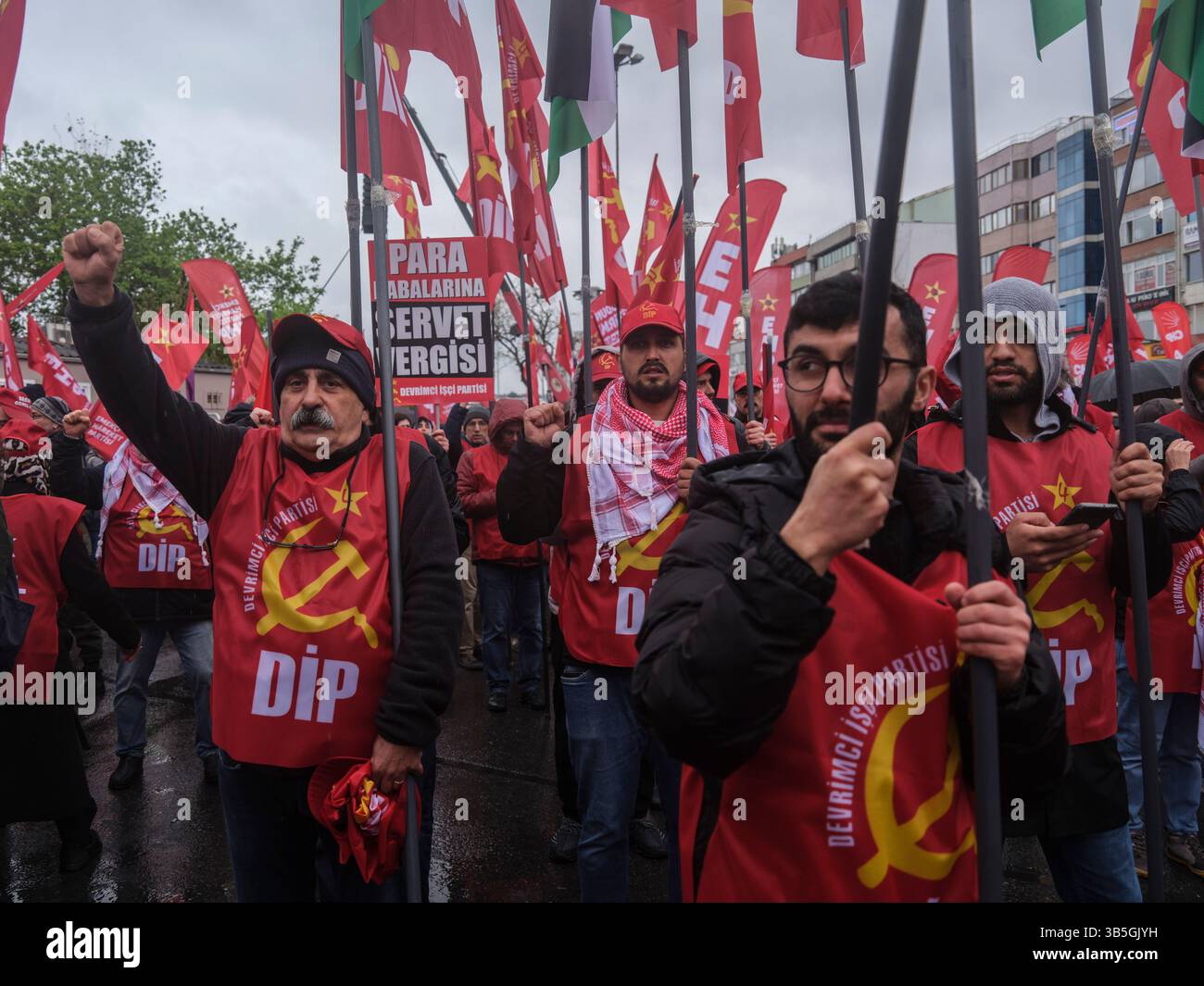 Protesters chant slogans during a May Day rally marking International ...