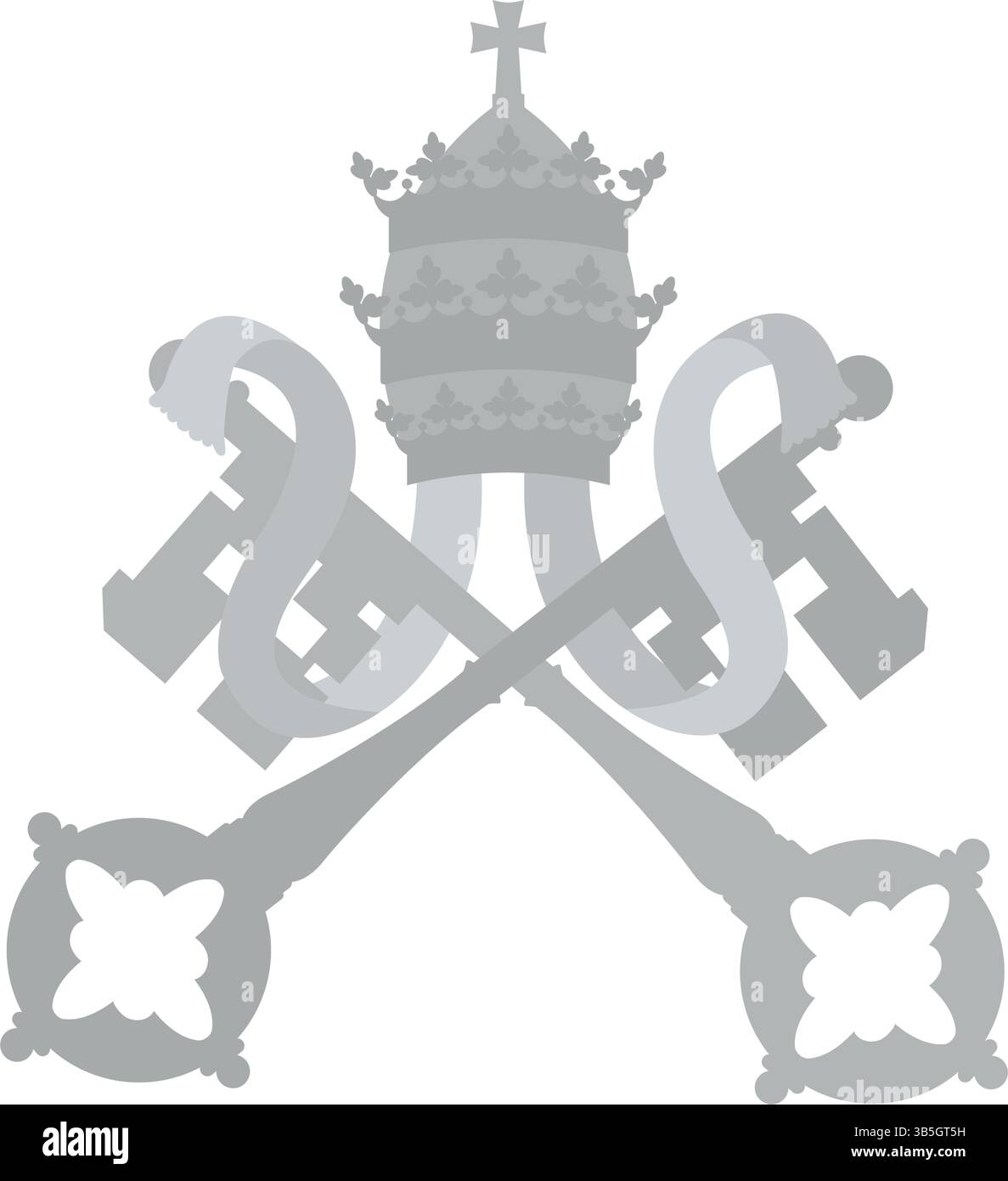 Papal Coat of Arms Keys of Heaven Vatican Tiara Heraldry Silver Icon ...