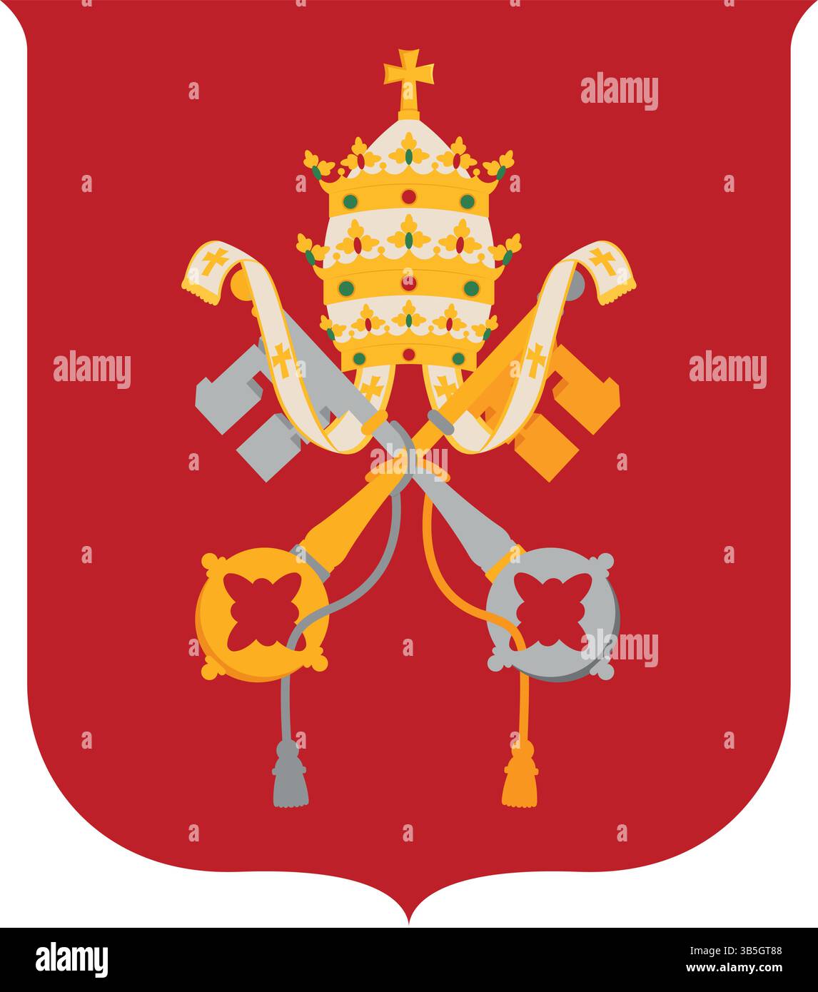 Papal Coat of Arms Keys of Heaven Heraldic Shield Red Vatican Design ...