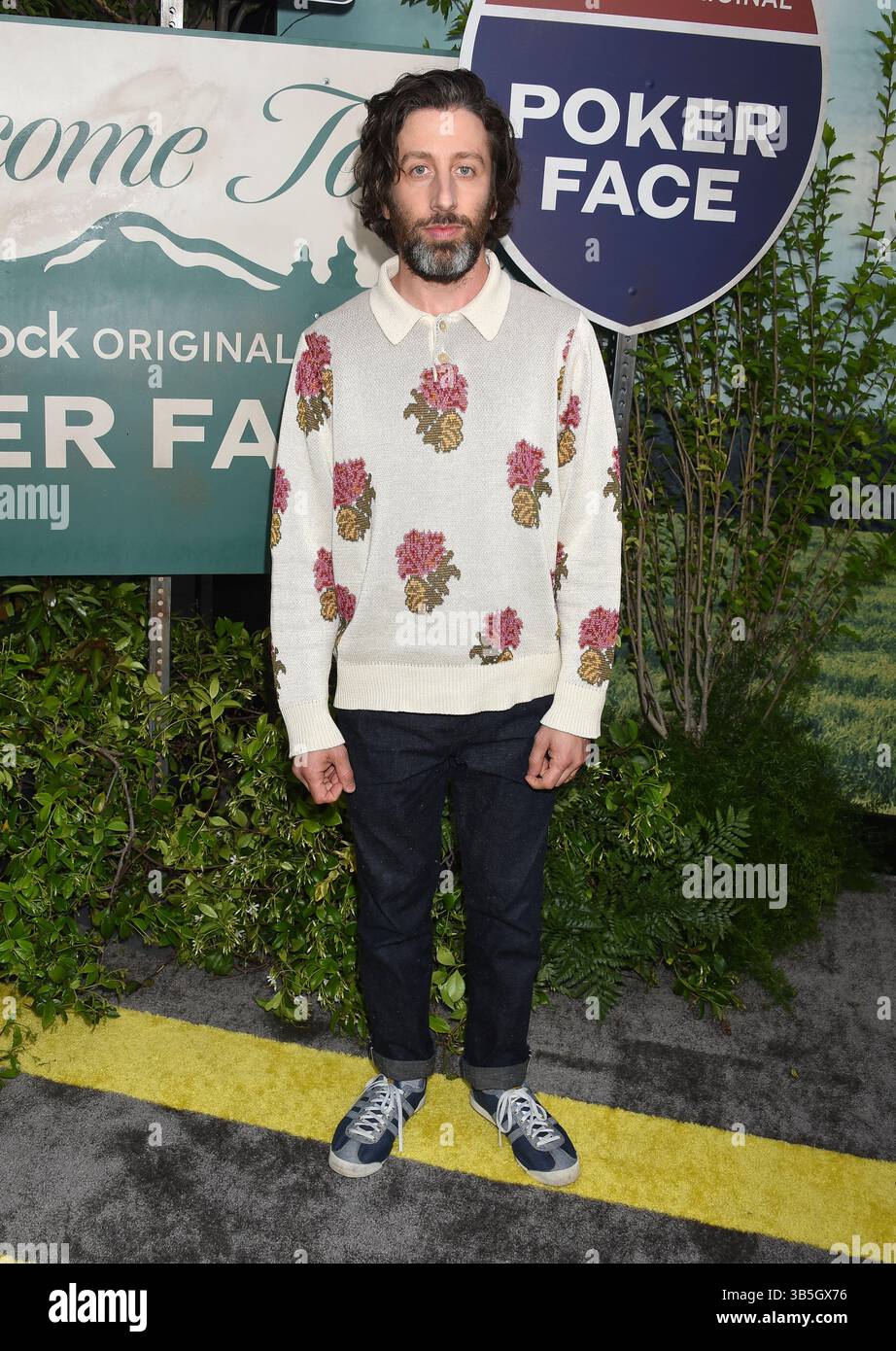 Simon Helberg arriving to Peacock Original Series “Poker Face”season 2 ...