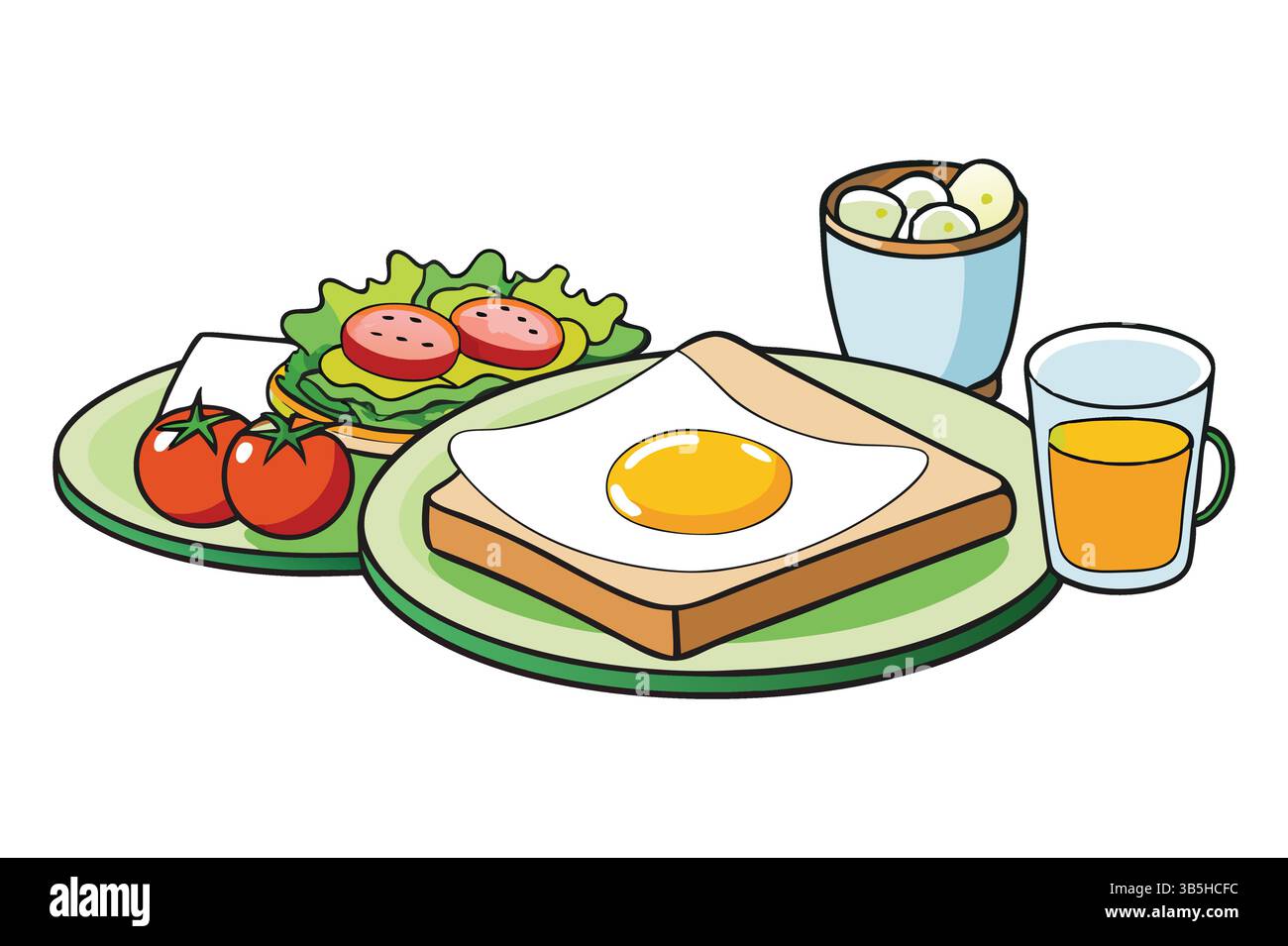 A delicious spread of breakfast foods vector illustration Stock Vector ...