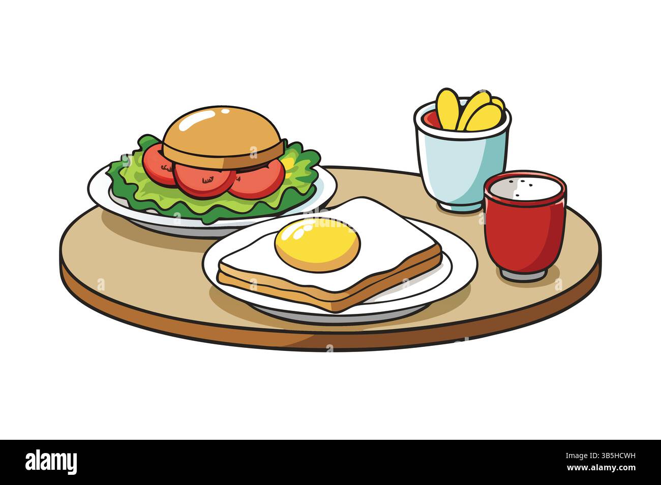 A delicious spread of breakfast foods vector illustration Stock Vector ...