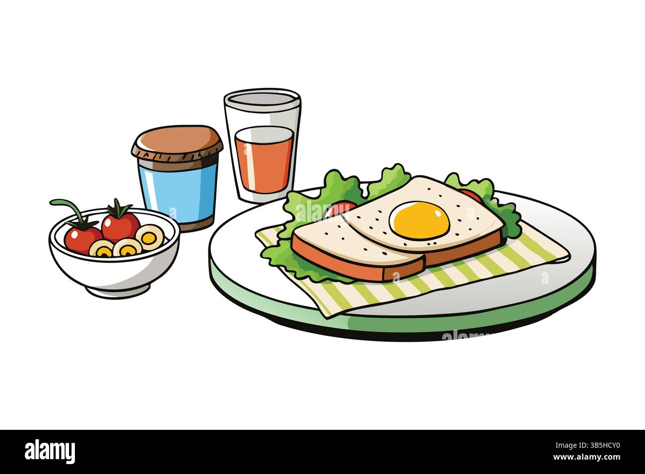 A delicious healthy breakfast vector illustration Stock Vector Image ...