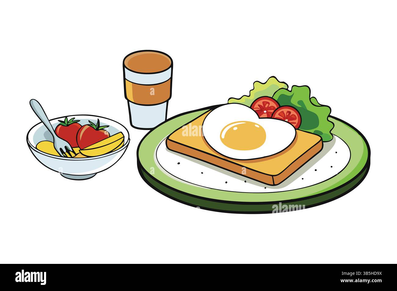 A delicious healthy breakfast vector illustration Stock Vector Image & Art - Alamy
