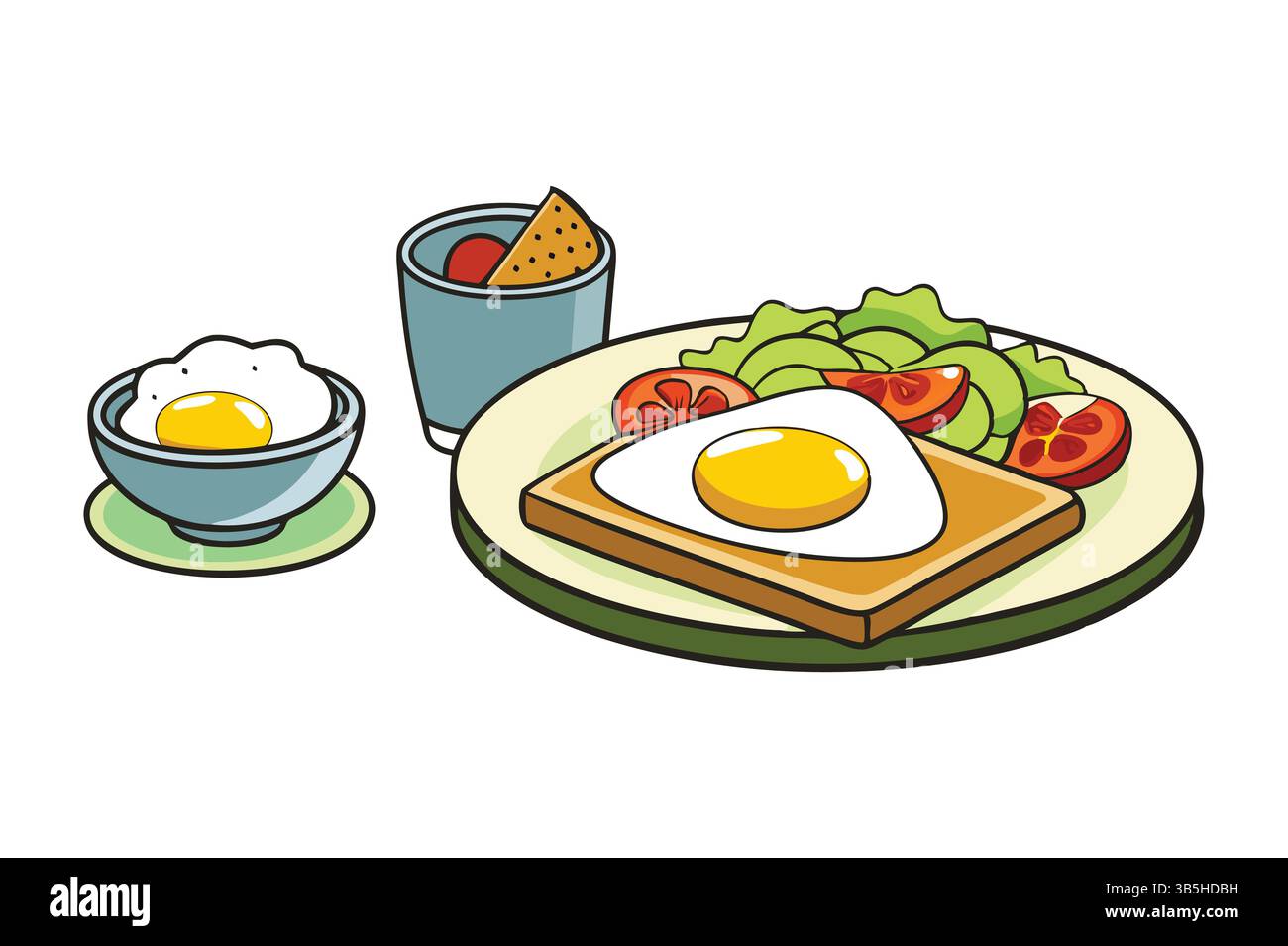A delicious healthy breakfast vector illustration Stock Vector Image ...