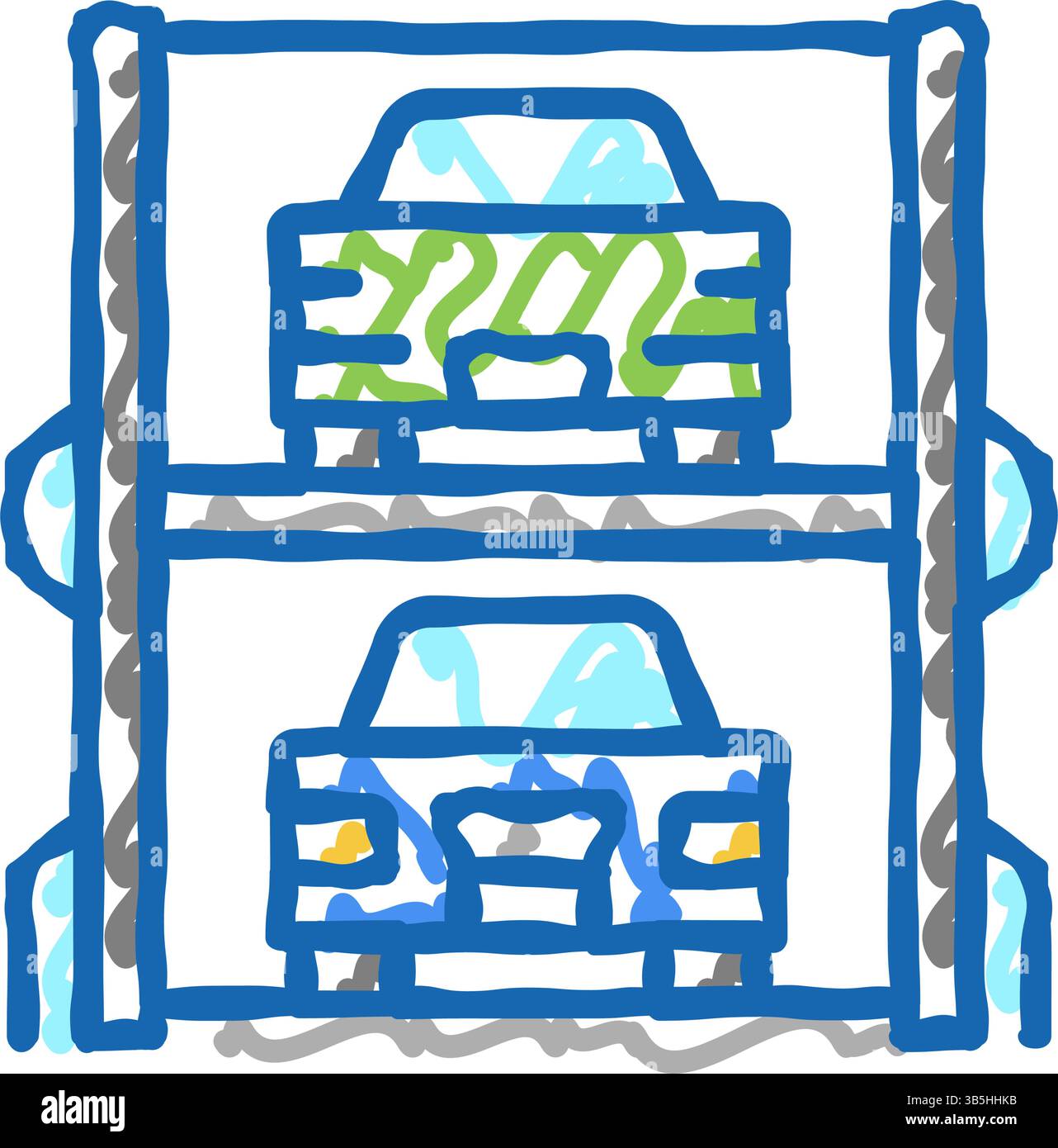 modern multilevel parking icon doodle illustration Stock Vector Image ...