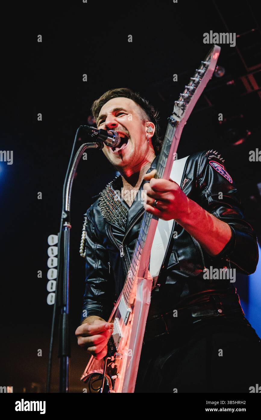 Bern, Switzerland. 01st May, 2025. The Swedish rock band Royal Republic ...