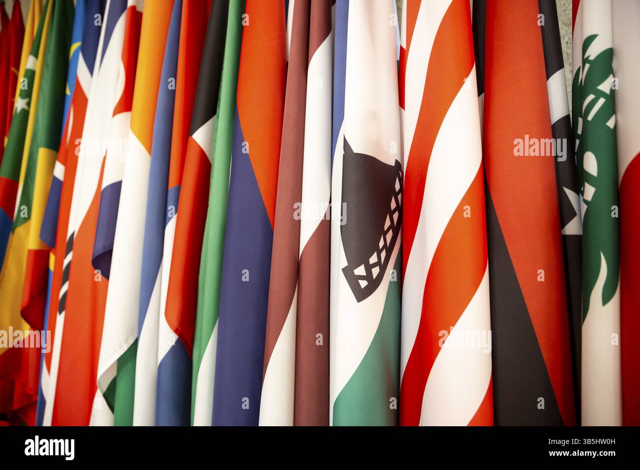 Some world national flags shot from an angle Stock Photo - Alamy