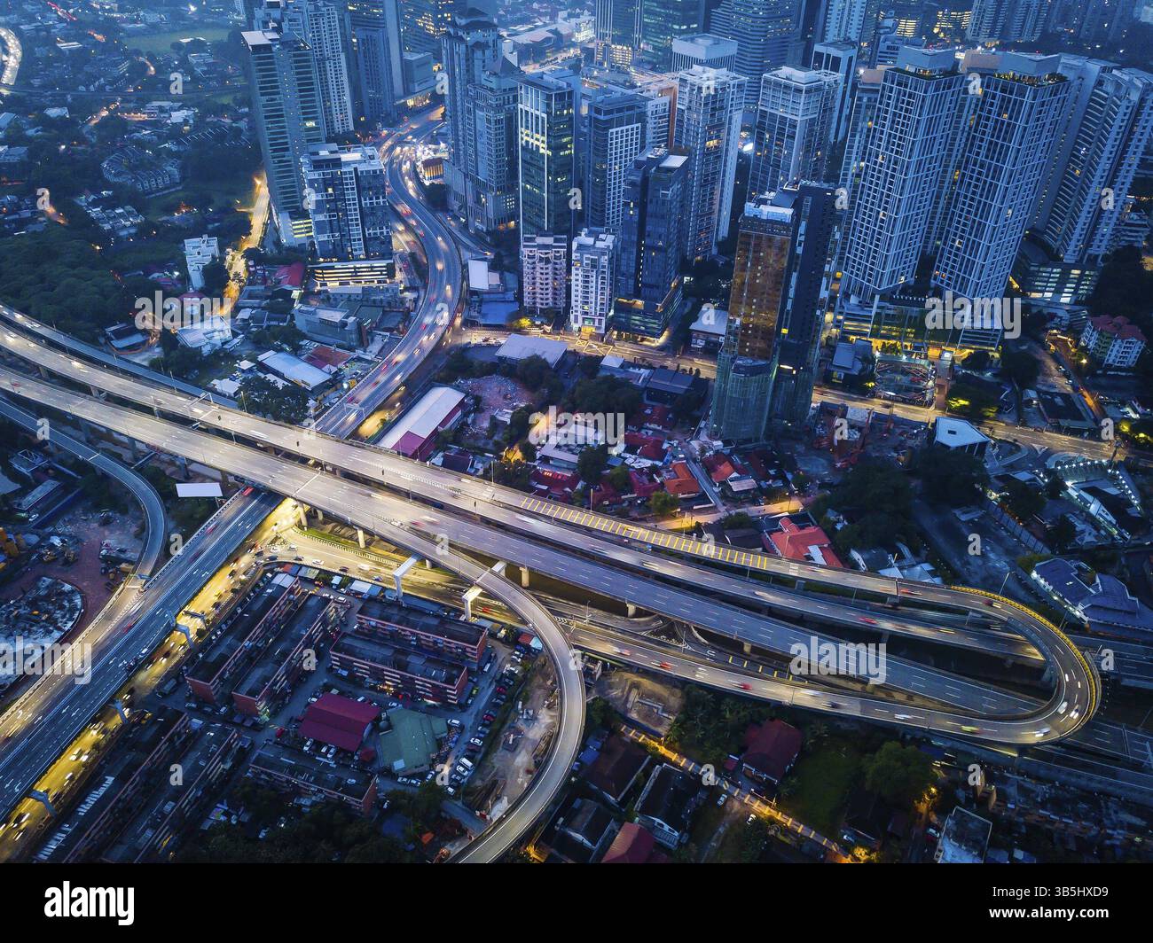 Aerial view of beautiful Kuala Lumpur city, early morning scene Stock ...