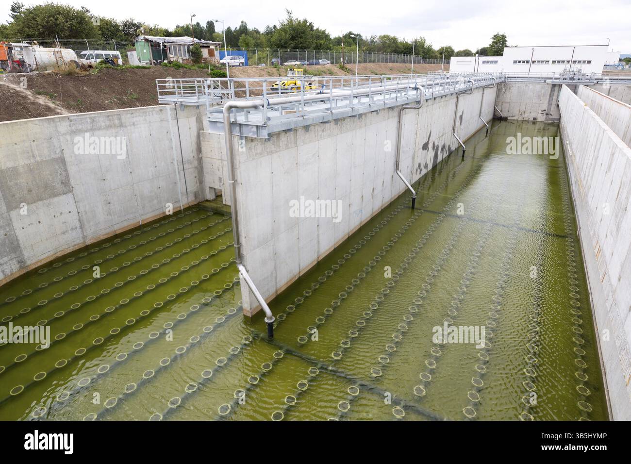 Modern urban wastewater treatment plant. Water cleaning facility ...