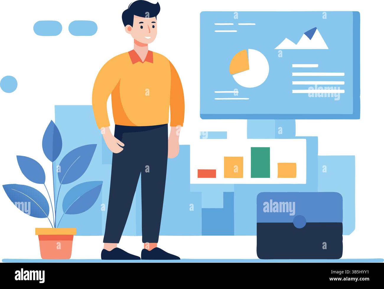 Data Analyst concept with flat design illustration Stock Vector Image ...