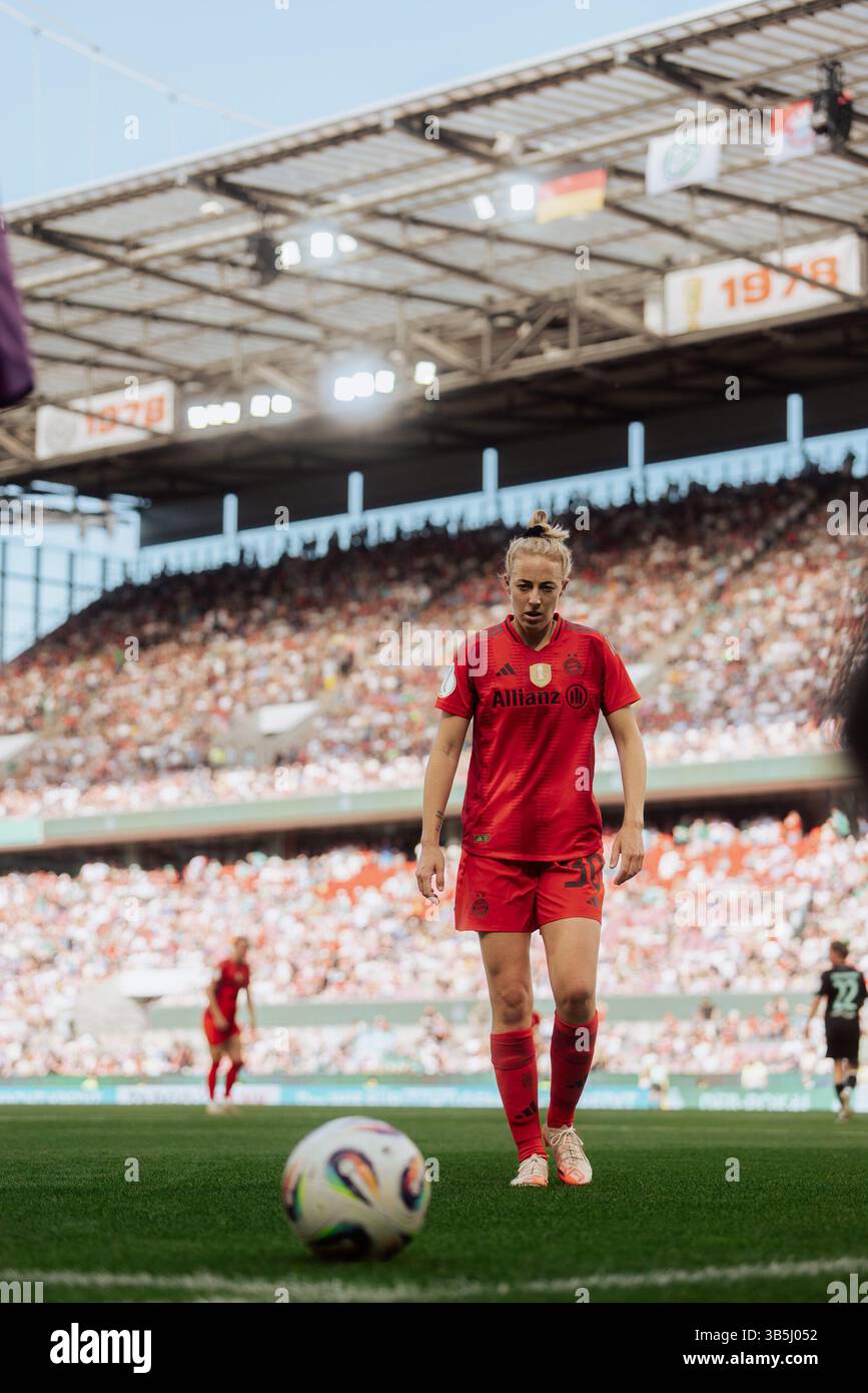 Cologne, Germany, May 1st 2025 Carolin Simon (30 Bayern Munich) on her ...