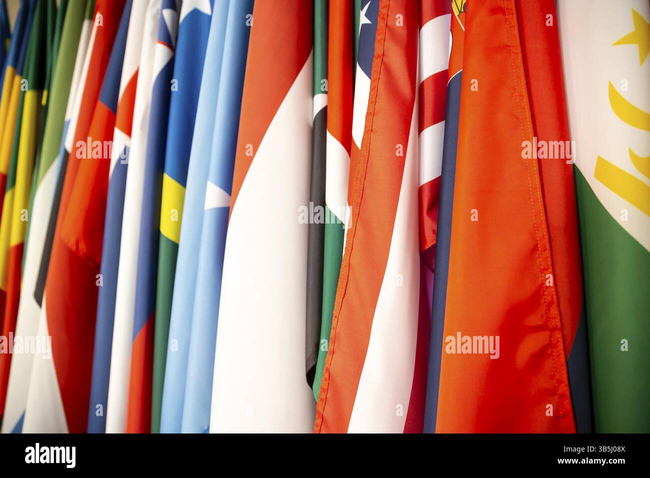 Some world national flags shot from an angle Stock Photo - Alamy