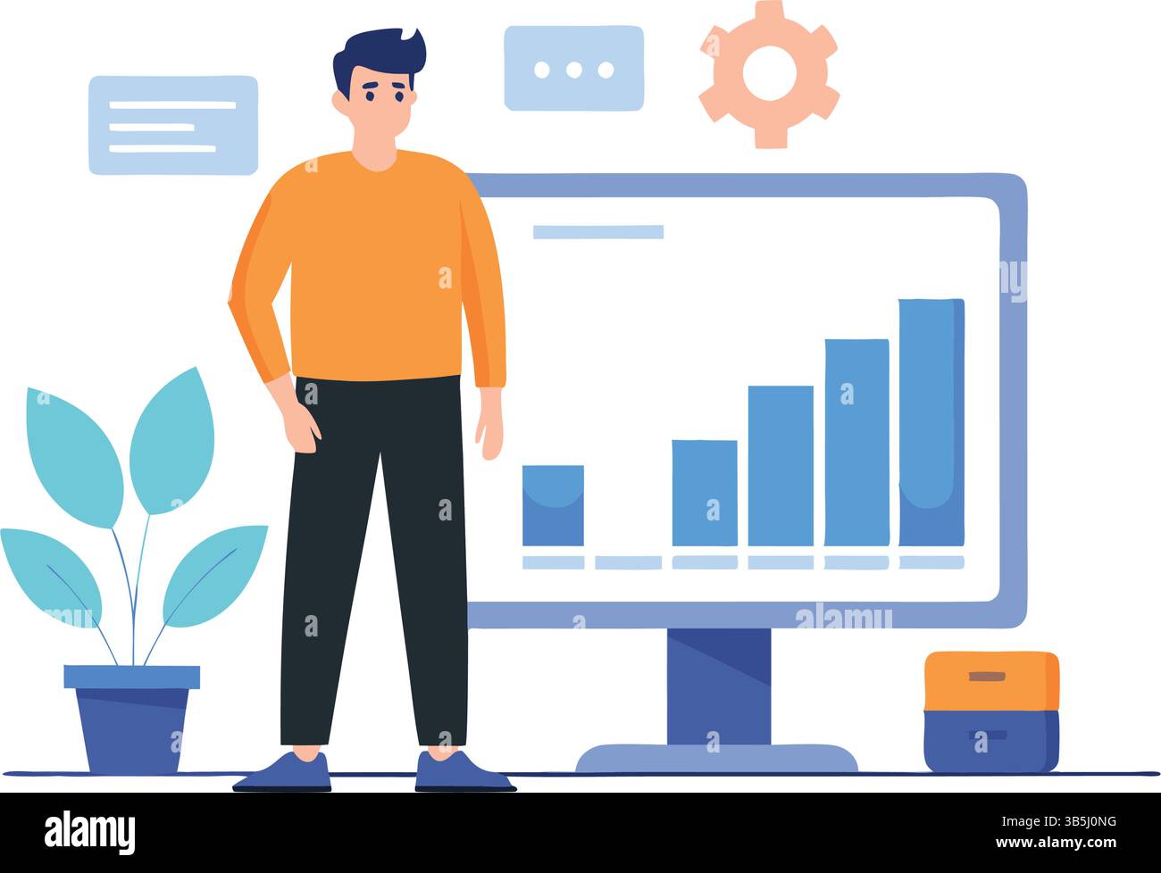 Digital marketing strategy team Content manager Flat cartoon character ...