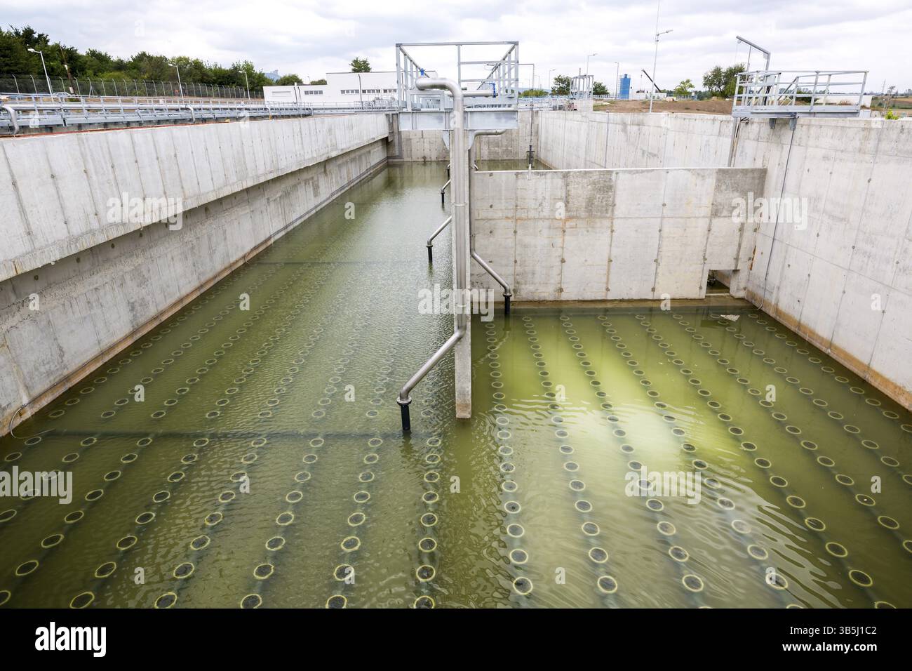 The Solid Contact Clarifier Tank in Water Treatment plant. Modern urban ...