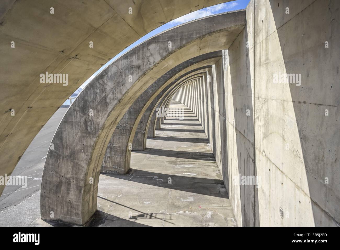 Breakwater, concrete, harbour wall, Puerto de Tazacorte, La Palma ...