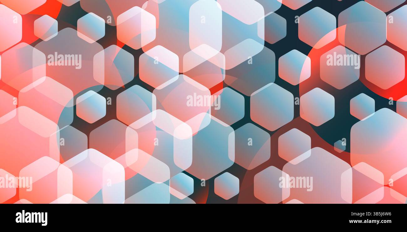 A geometric pattern of repeating cubes of various sizes on a hexagonal ...