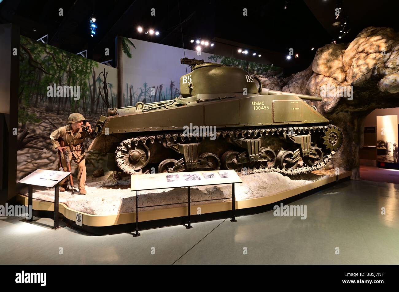 World War Two diorama with a Sherman tank. at the National Museum of ...