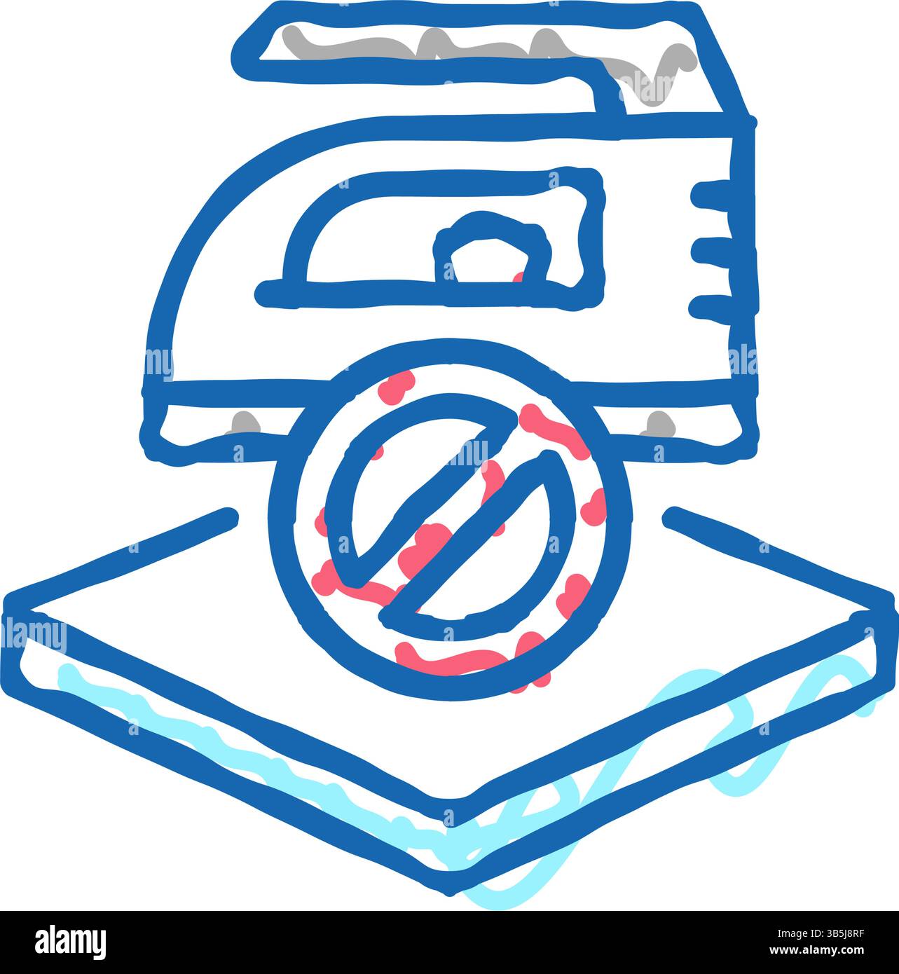 do not iron fabrics properties icon doodle illustration Stock Vector ...