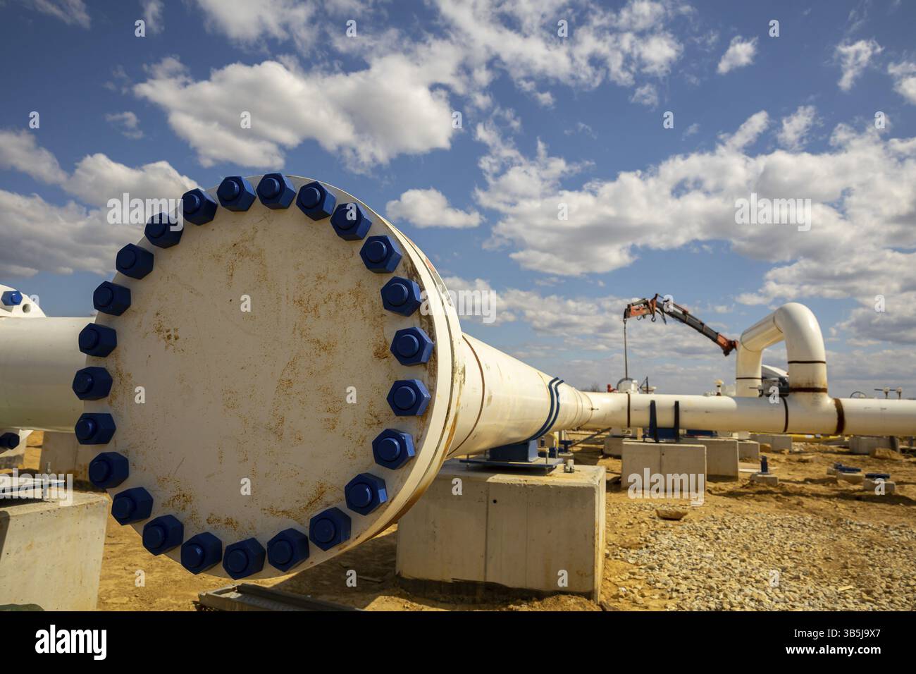Construction site of an interconnected natural gas transmission ...