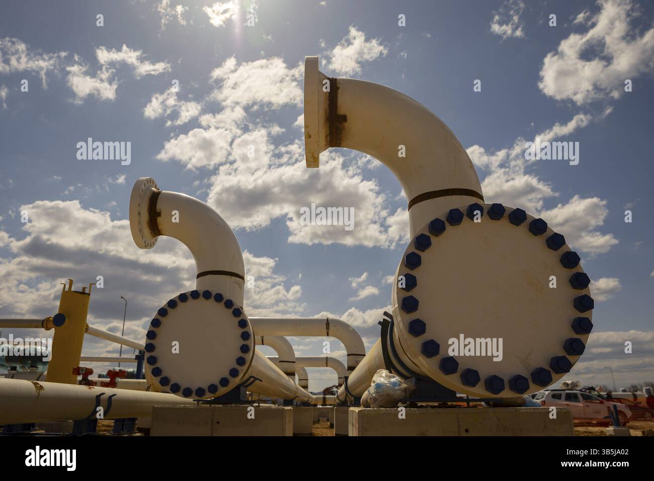 Construction site of an interconnected natural gas transmission ...
