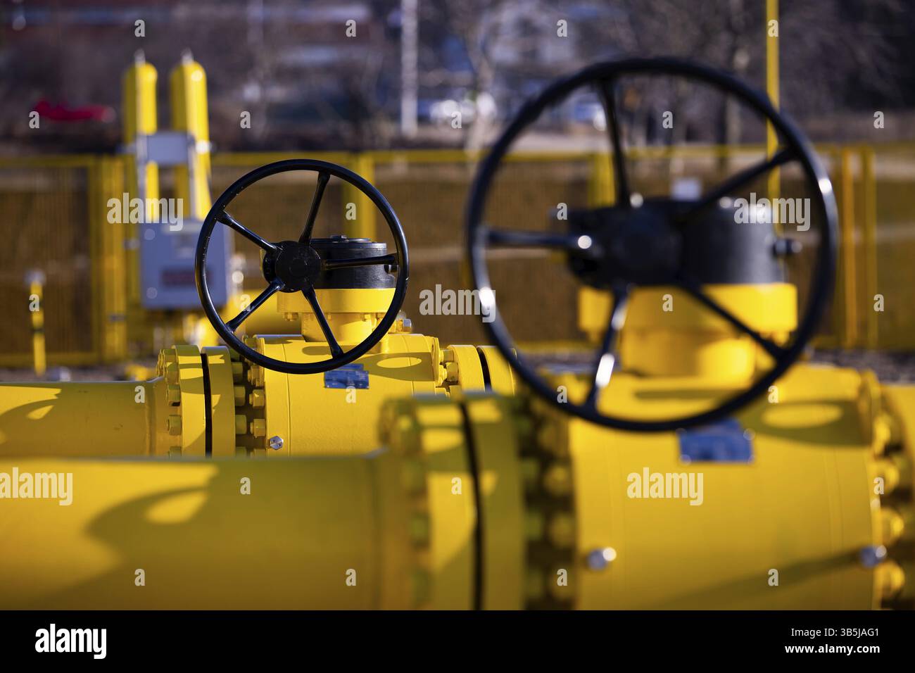 Gas interconnector. It connects gas transmission networks Stock Photo ...