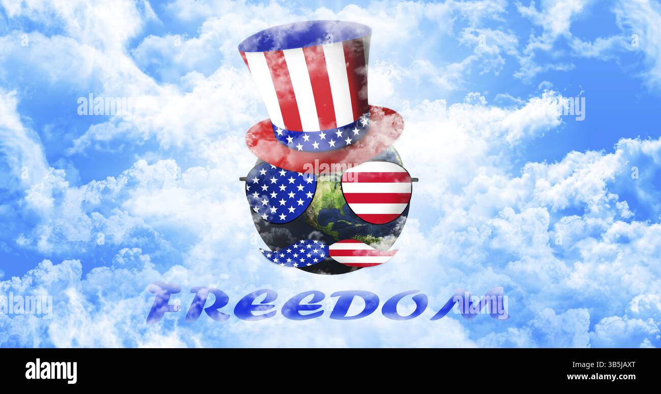 Planet Earth With Uncle Sam's Hat, Sunglasses and Mustaches. United ...