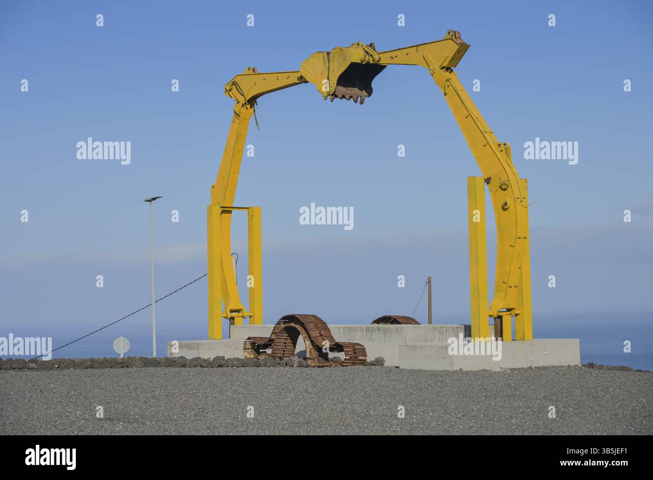 Monument Mechanical excavator, lava field from the eruption of the ...