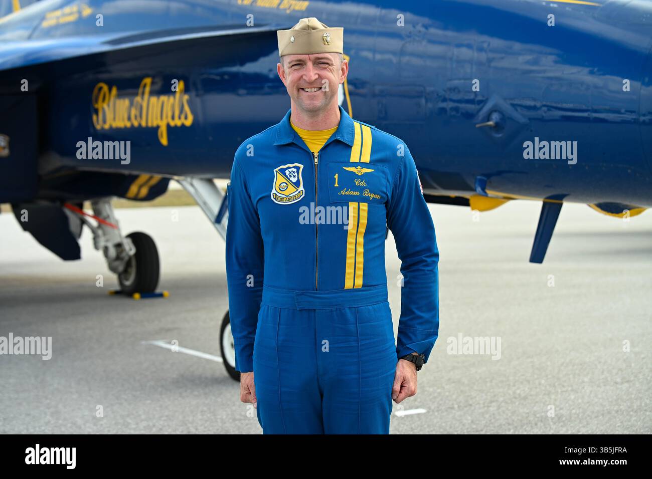USA. 30th Apr, 2025. Commander Adam Bryan of the Blue Angels smiles at ...