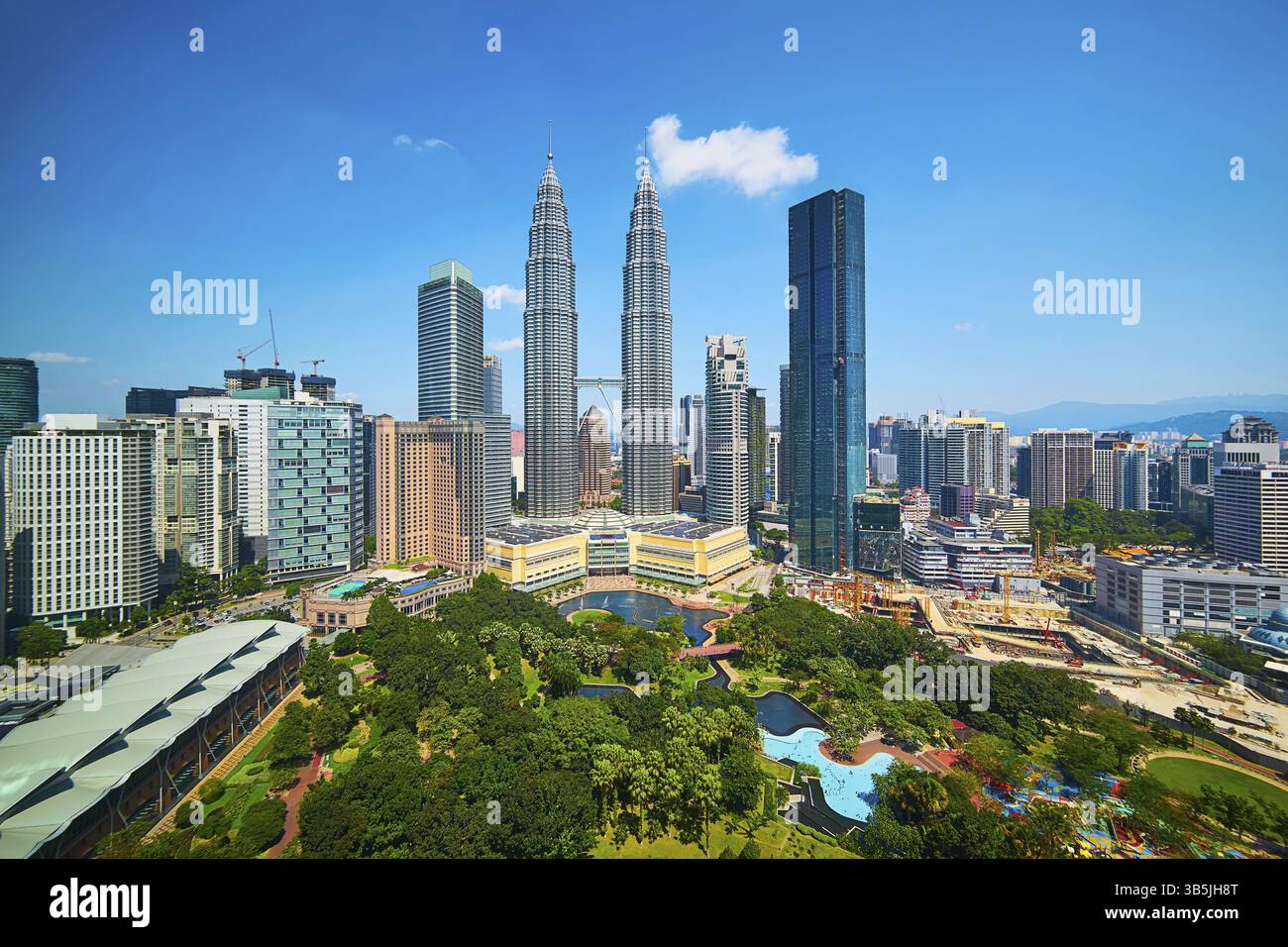 Landscape of Kuala lumpur skyline, cleary blue and little white cloud sky, Malaysia, Asia Stock ...