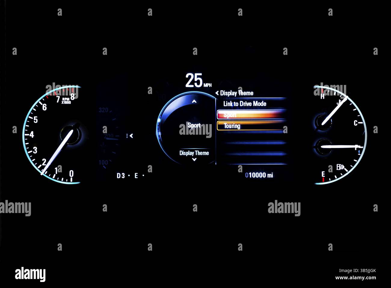 Modern light car mileage (dashboard, milage) isolated on a black ...