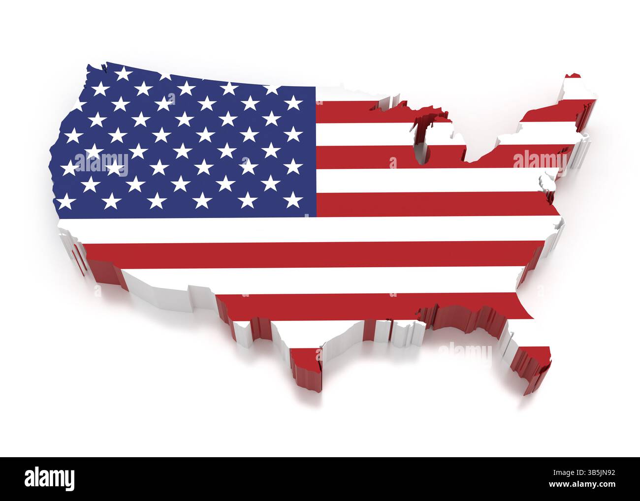 3d map of the United States of America Stock Photo - Alamy