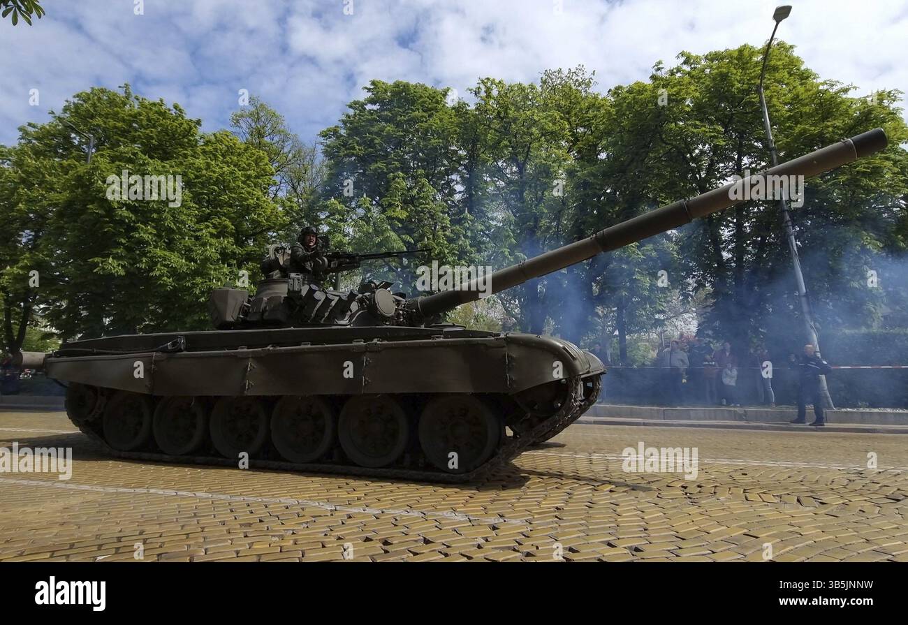Sofia, Bulgaria - 6 May, 2023: T-72 battle tank is seen during the ...