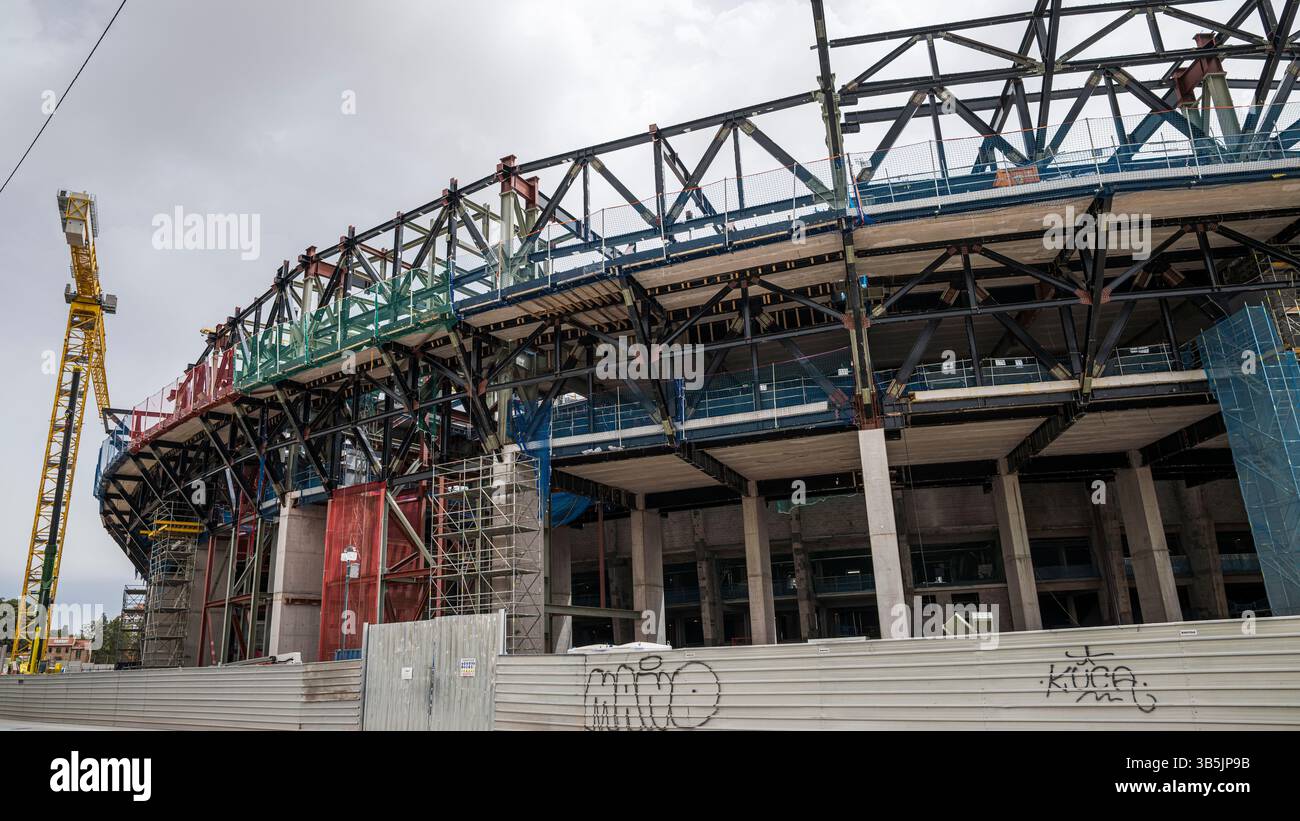 Barcelona, Spain. 1 May 2025. A general view shows the construction ...