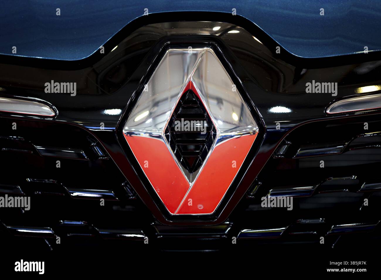 Sofia, Bulgaria - 3 June, 2022: Close-up of Renault logo is seen at ...