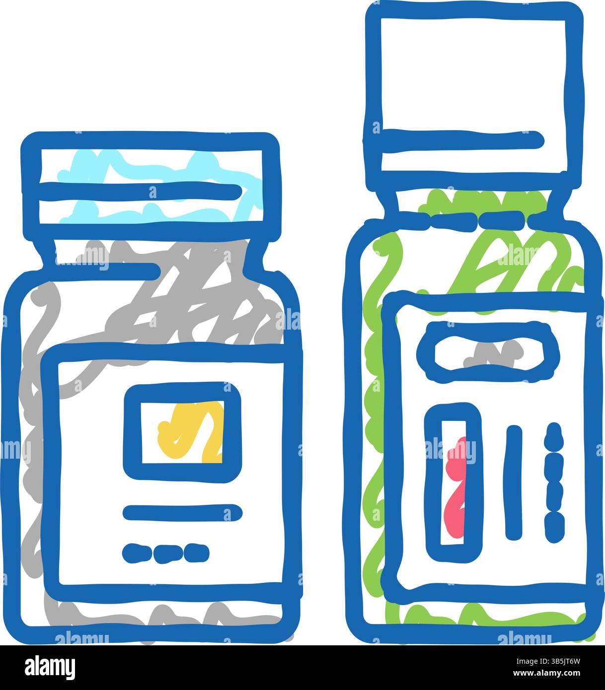 bottles with homeopathy medical drug icon doodle illustration Stock ...