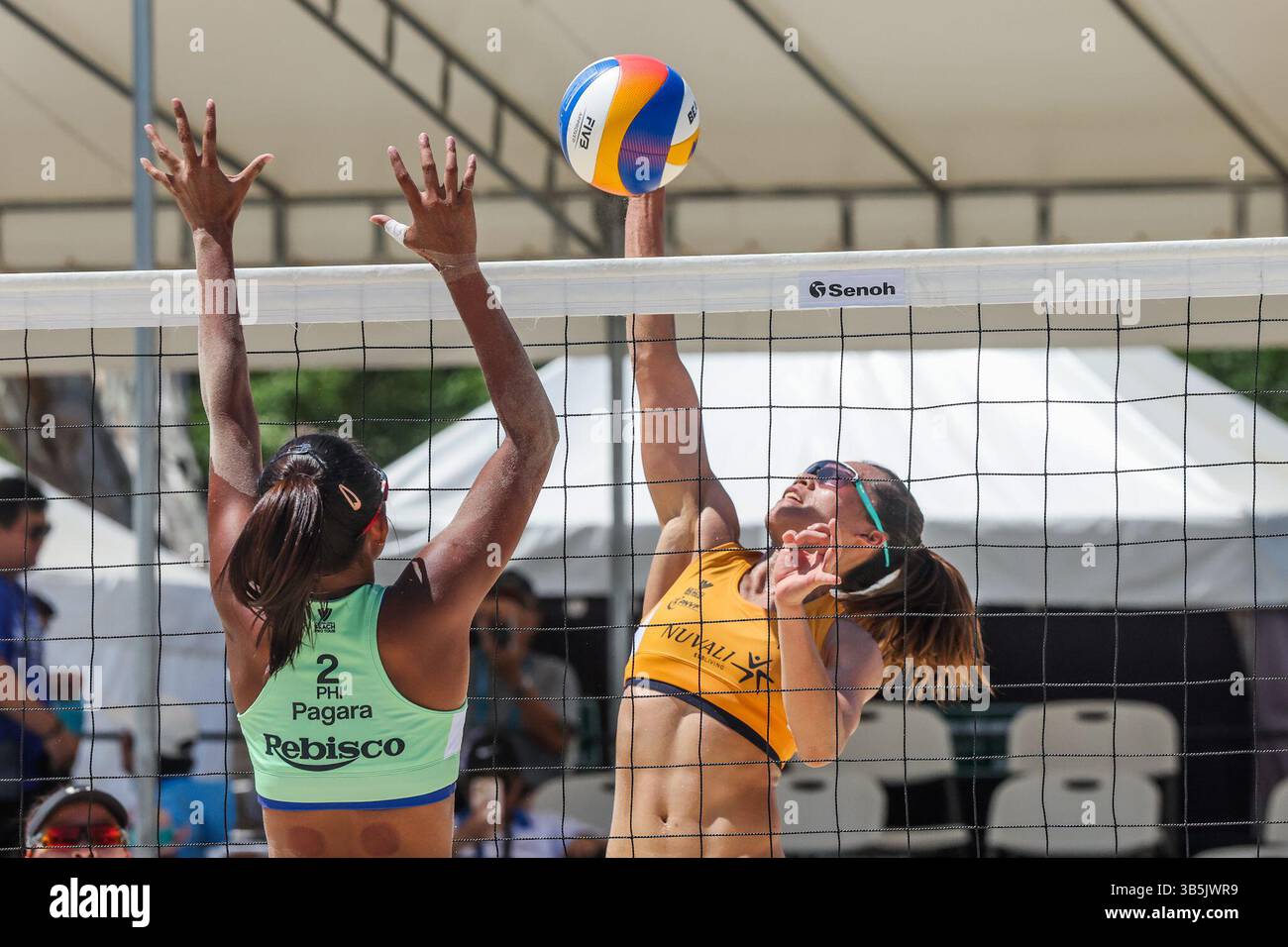 Laguna Province, Philippines. 2nd May, 2025. Bernadeth Pons (R) of the ...