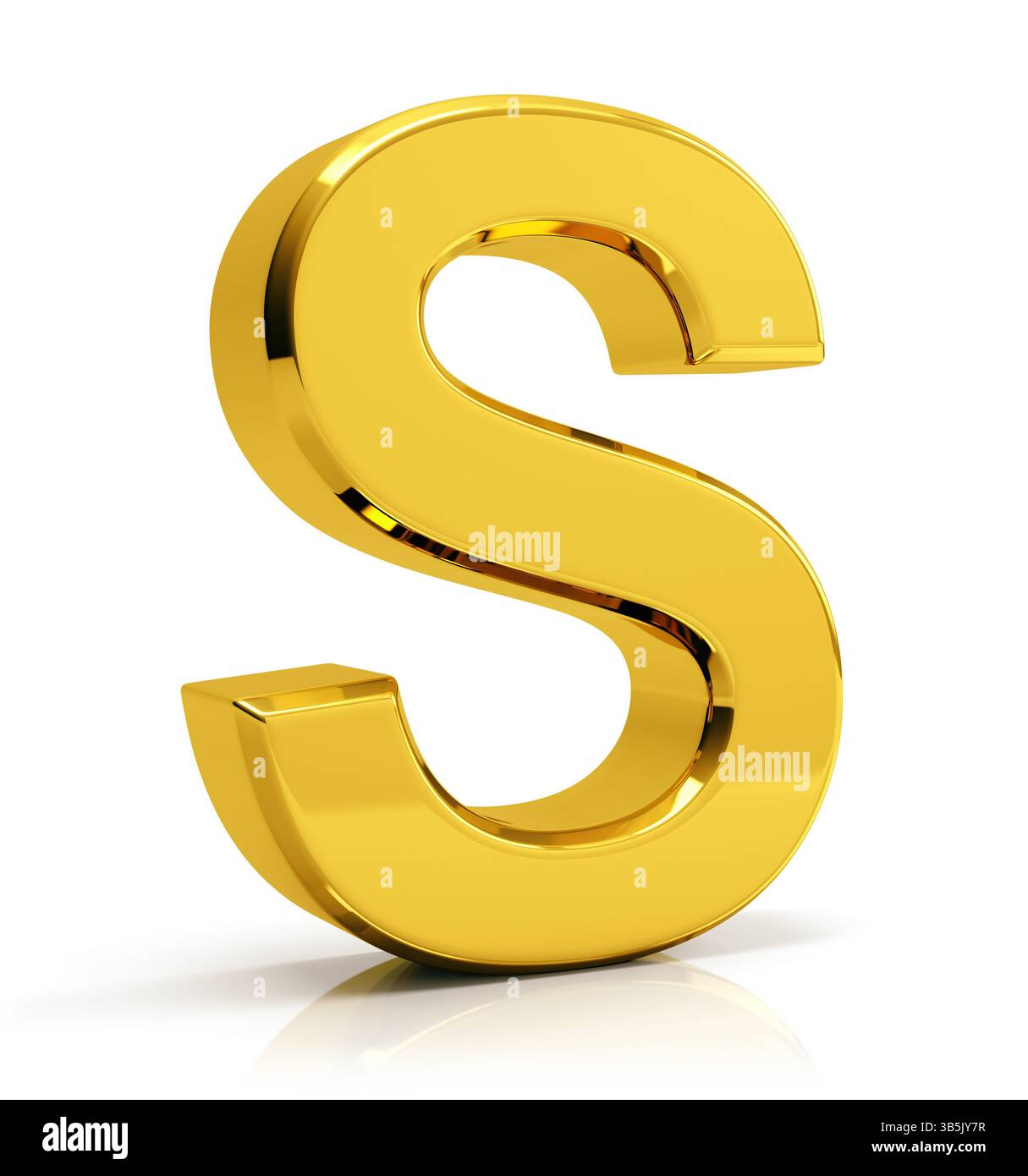 3D gold letter S isolated on white background Stock Photo - Alamy