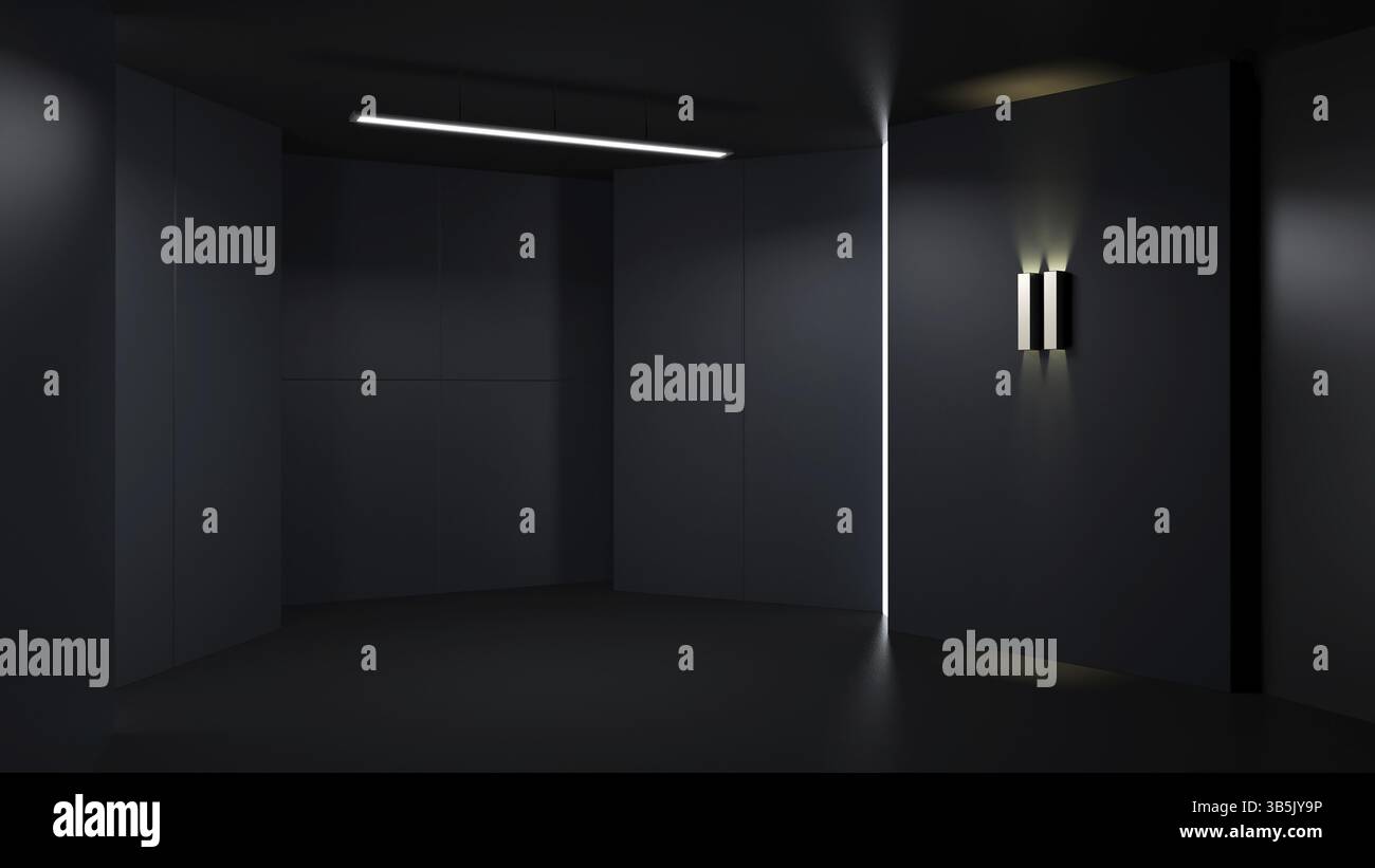 3D rendering minimalist and modern design studio room space background ...