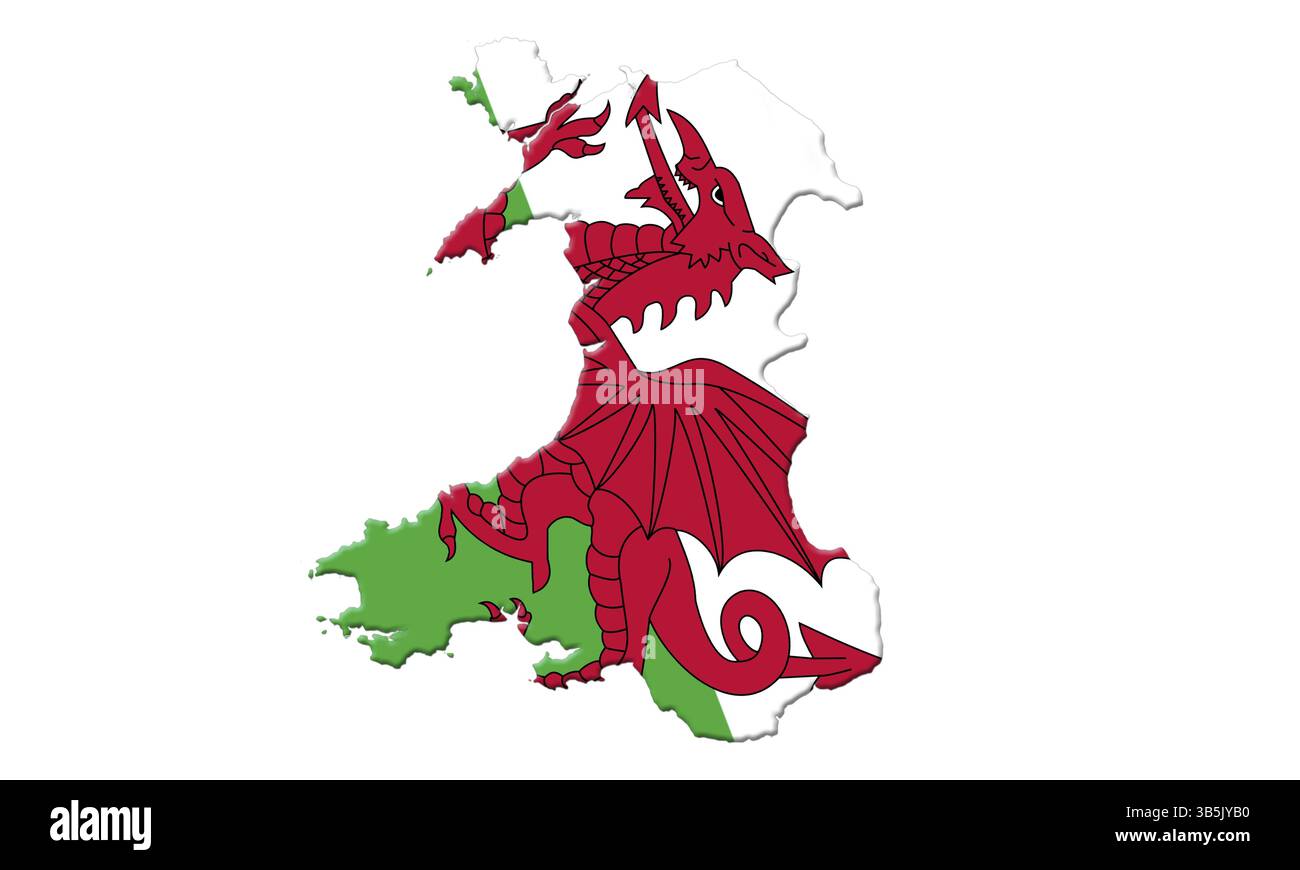 Welsh national colours Cut Out Stock Images & Pictures - Alamy
