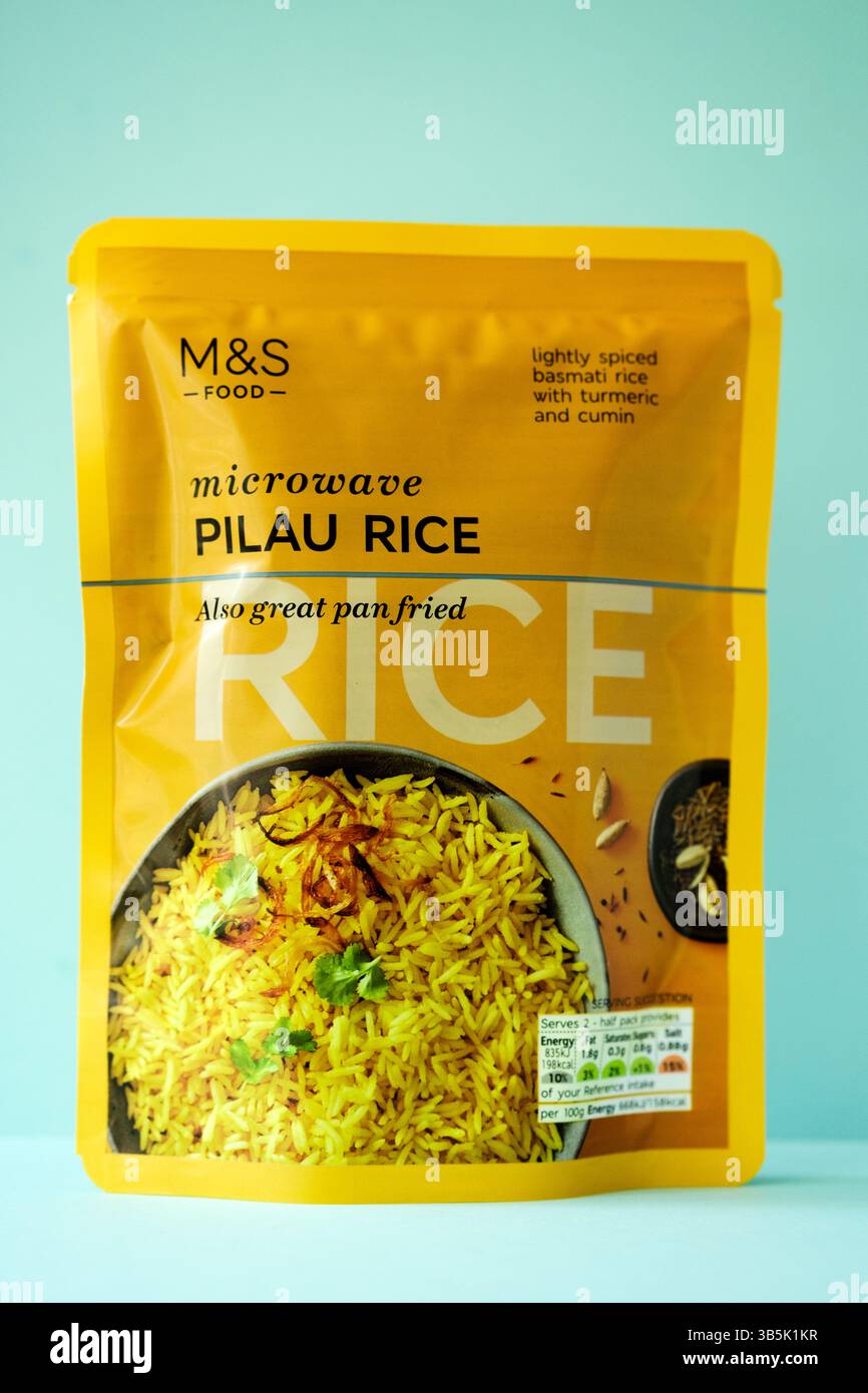 London UK, May 02 2025, Pack of Marks and Spencer Microwave Indian ...