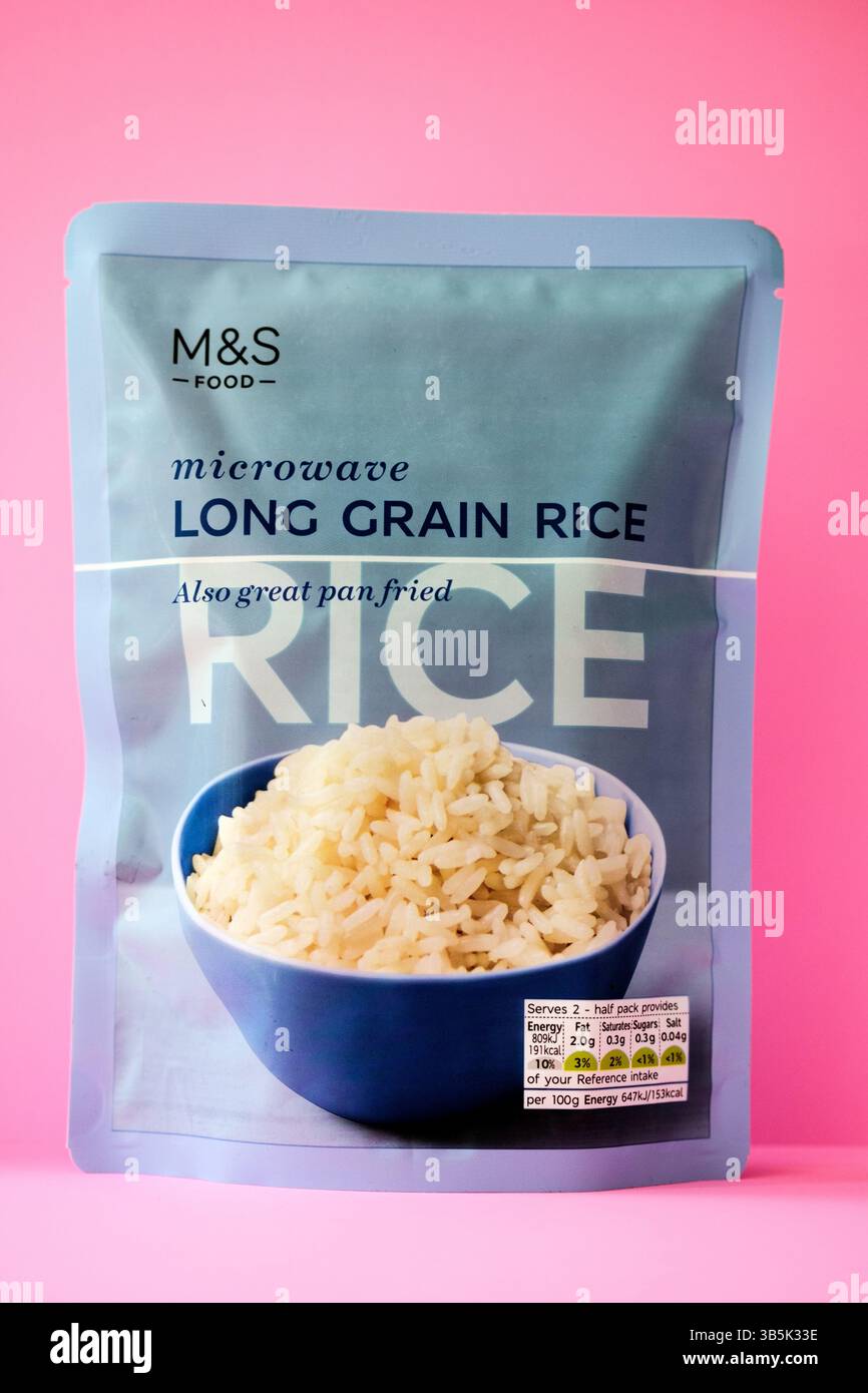London UK, May 02 2025, Packet of Marks and Spencer Microwave Long ...
