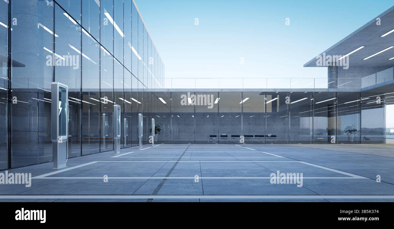 Ev charging stations powering a sustainable future at a modern office ...