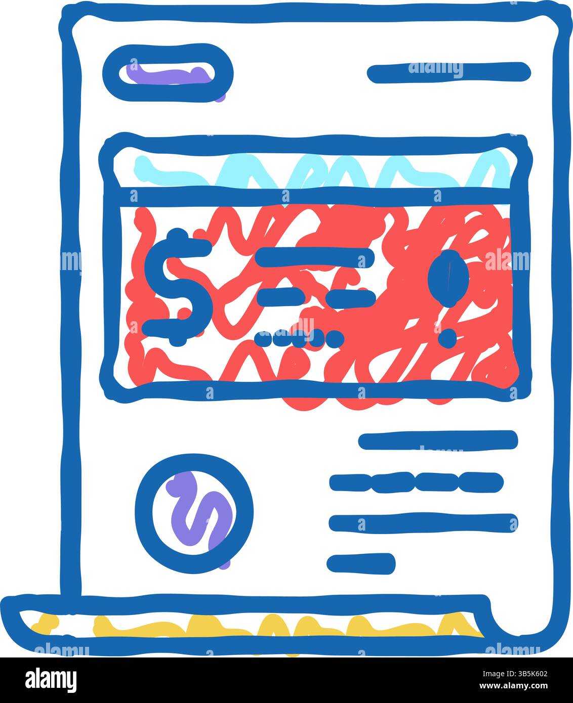 penalty law dictionary icon doodle illustration Stock Vector Image ...