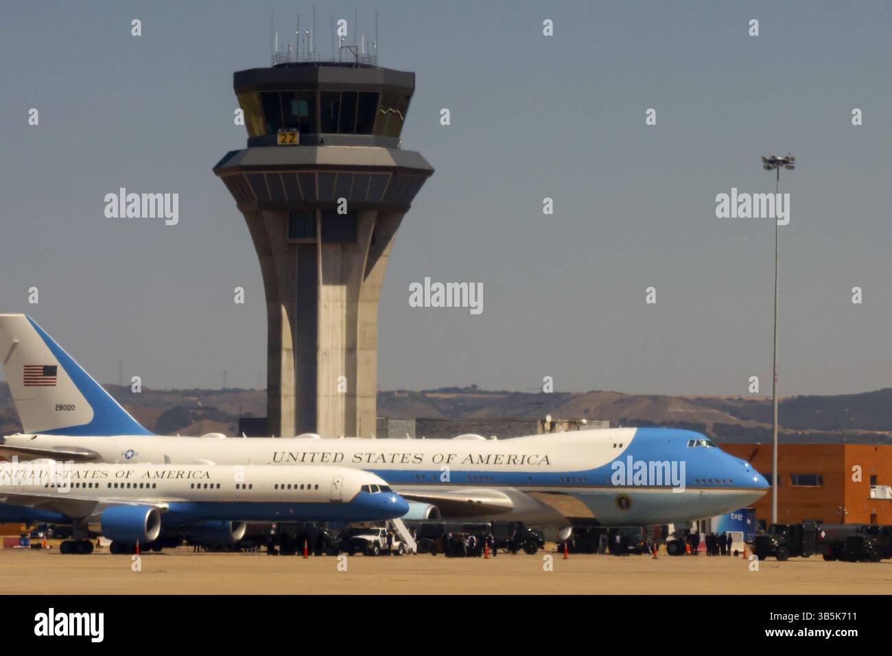 Madrid, Spain - 28 June, 2022: Air Force One, the airplane of the US ...