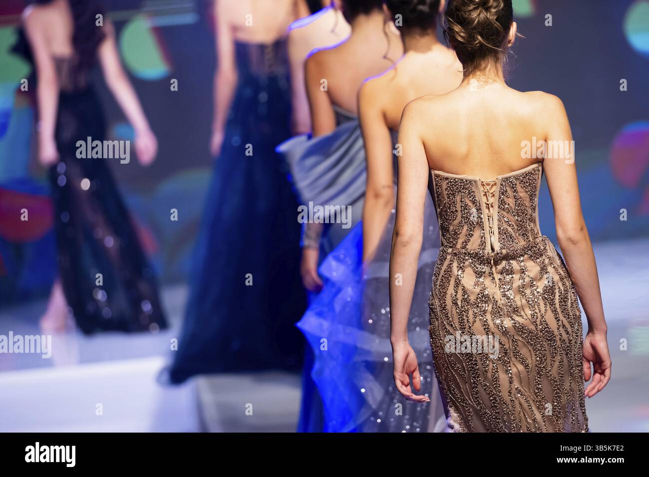 Female models present new creation on the runway from autumn/winter ...